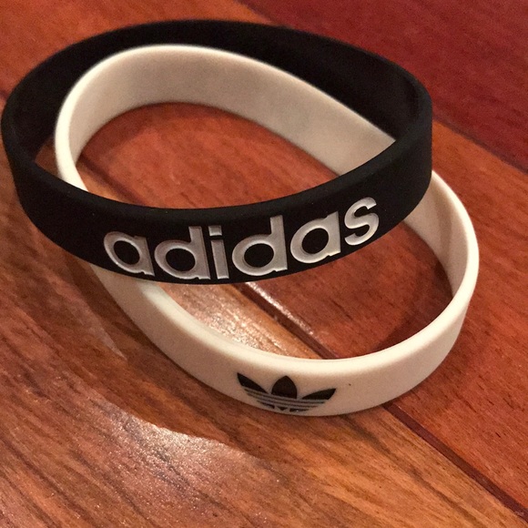 adidas | Accessories | New Adidas Bracelet Baller Band Set Black White ...